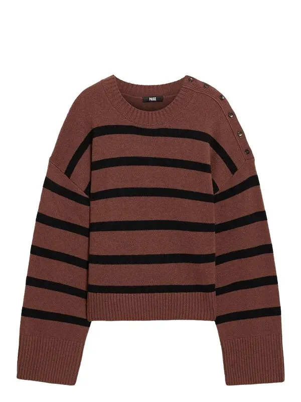 Paige Zofia Striped Intarsia-knit Sweater - Brown
