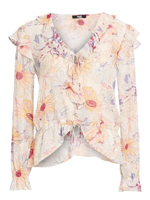 Paige Dorit Floral-print Silk-georgette Blouse - Cream