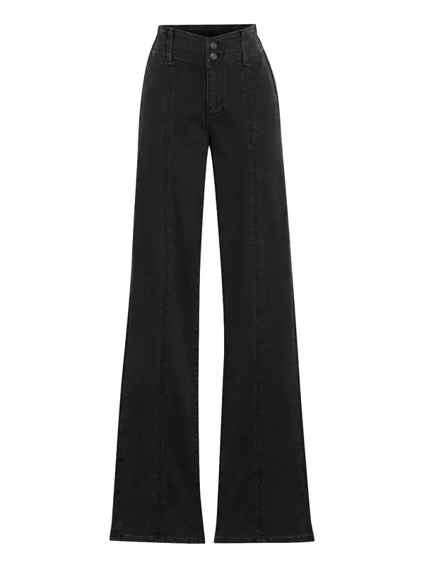 Paige Manhattan High-rise Bootcut Jeans - Black