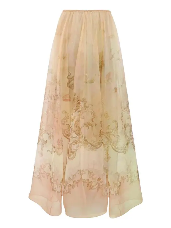 Zimmermann Organza Printed Maxi Skirt - Neutrals