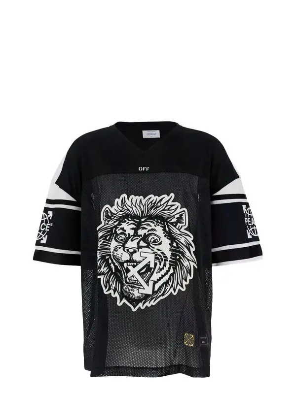 Off-White Lion-print Mesh T-shirt - Black