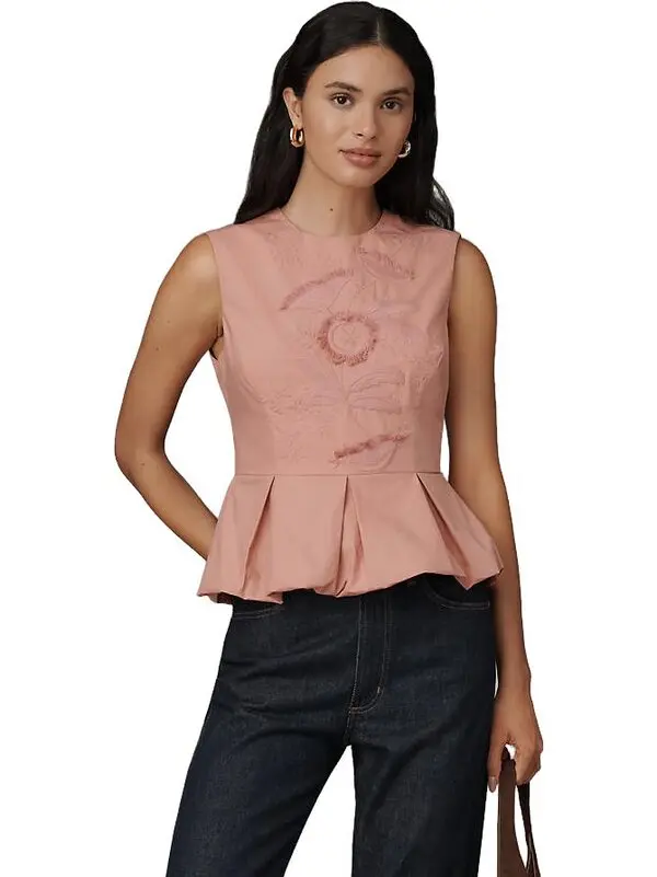 Luxury Pink Peplum Tops | Editorialist