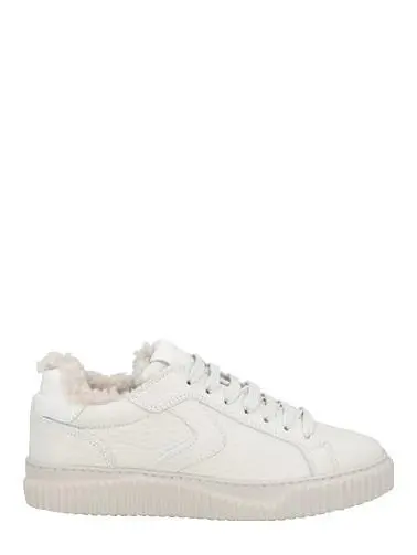 VOILE BLANCHE Pebbled Leather Sneakers - Off White