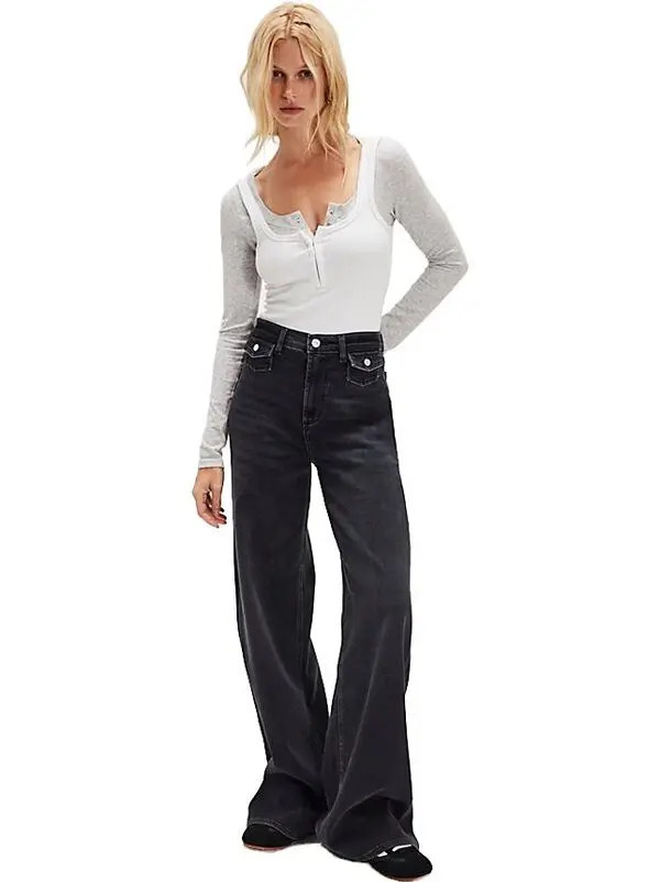 Citizens Of Humanity Issy Wide-leg Jeans - Washed Black
