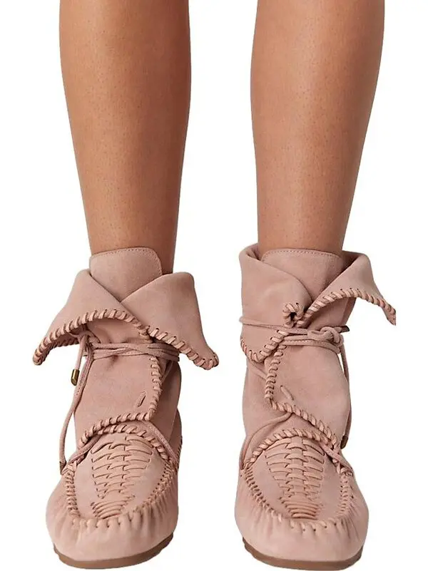Free People Misty Moccasin Boots - Pearl Blush
