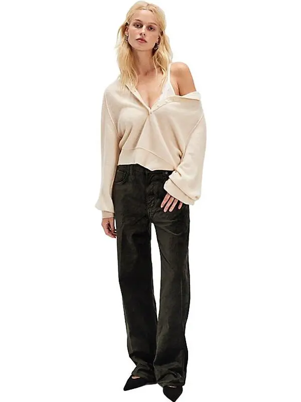 Citizens Of Humanity Ayla Baggy Velvet Pants - Olive Leaf