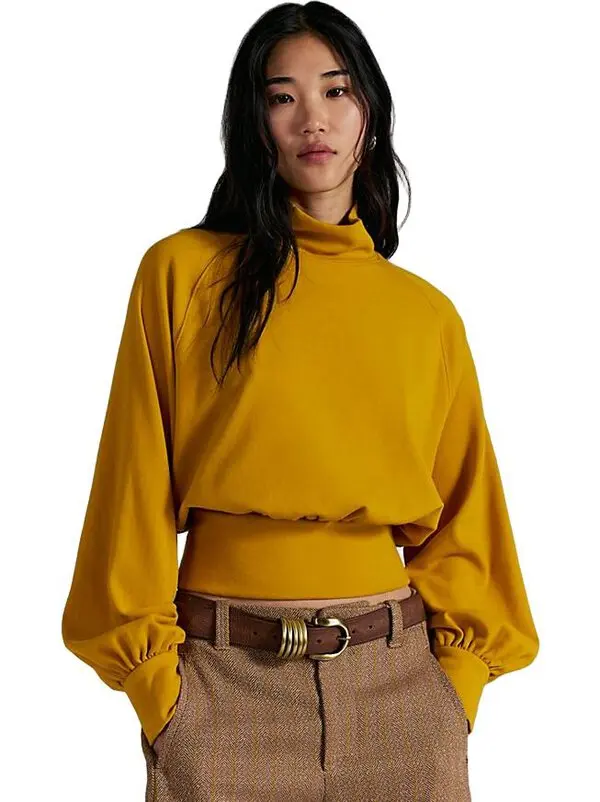 Free People We The Free Fall Breeze Turtleneck Top - Golden Yellow
