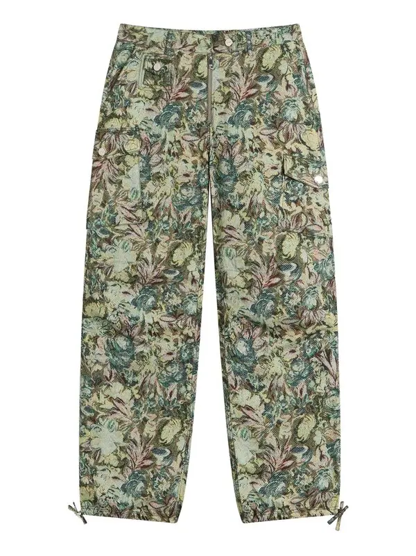 GANNI Printed Stretched Cotton Pants - Jadeite