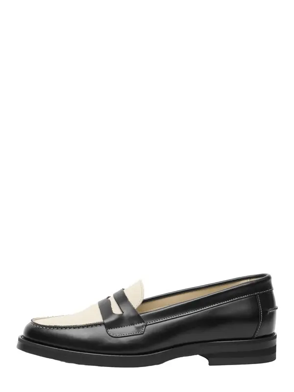 DUKE + DEXTER Wilde Penny Loafer - Black/white