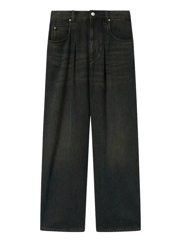 Isabel Marant Rodayna Pleated Denim Pants - Dirty Blue