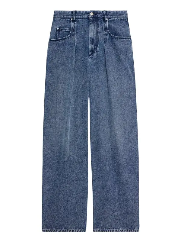 Isabel Marant Rodayna Pleated Denim Pants - Light Blue