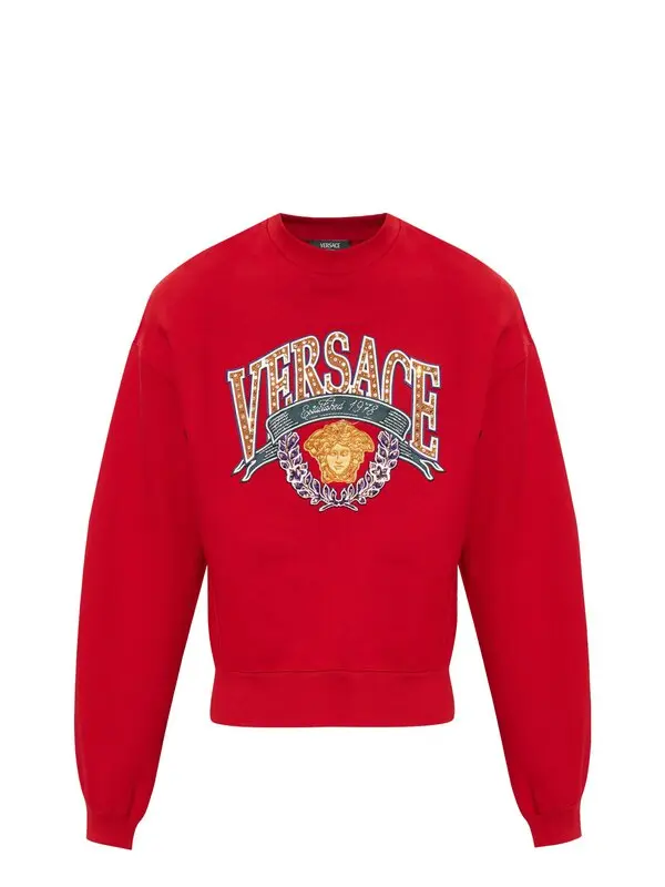 Versace Sequin-embellished Sweatshirt - Red