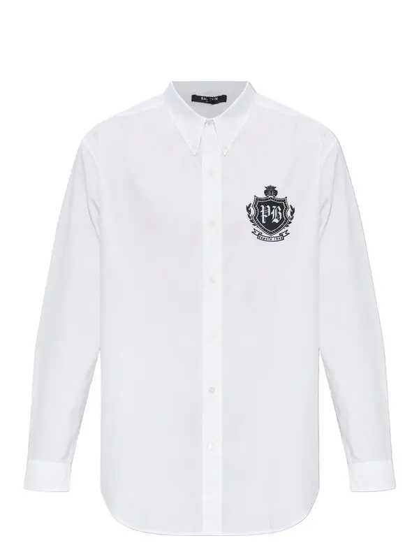 Balmain Shirt With Embroidered Logo - White