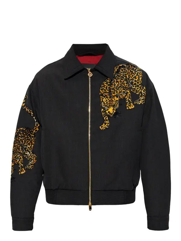 Versace Appliquéd Jacket - Black