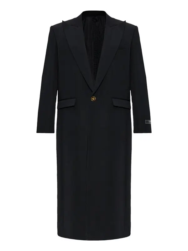 Balmain Wool Overcoat - Black