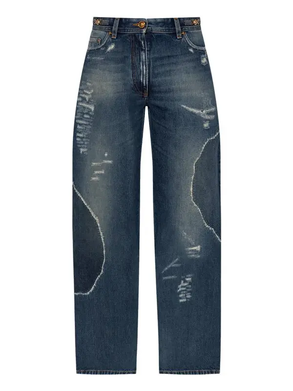 Versace Vintage-effect Jeans - Navy Blue