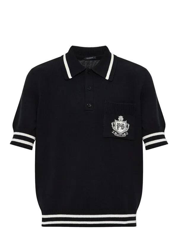 Balmain Polo With Pocket - Black