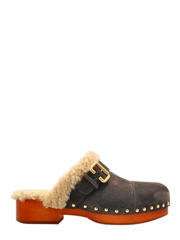 Chloé Clogs With Fur Lining - Brown