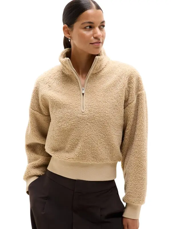 Athleta Bouclé Fleece Half-zip Pullover - Sahara