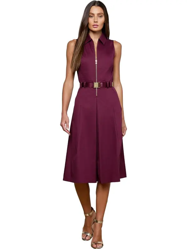 L'Agence Kylo Poplin Shirt Dress - Dark Port