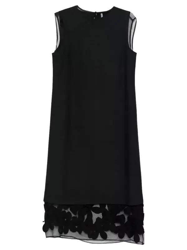 Liviana Conti Sleeveless Floral-appliqué Dress - Black