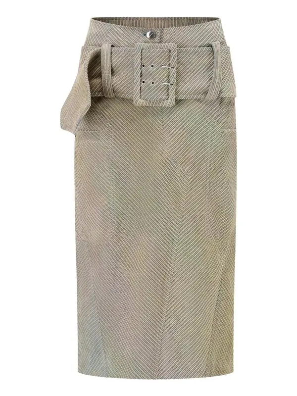 OUDE WAAG Belted Midi Skirt - Neutrals