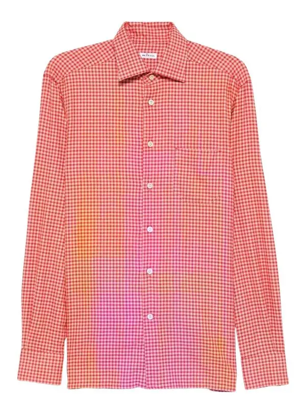 Kiton Checked Shirt - Orange