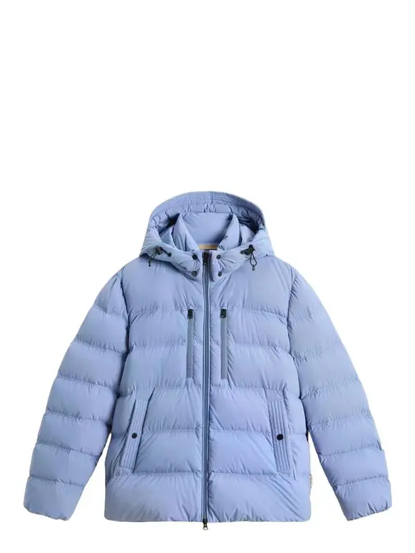 Woolrich Stretch Hooded Puffer Jacket - Blue