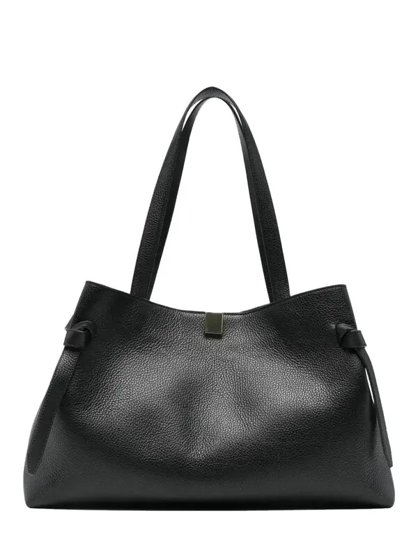 Yuzefi Gyoza Leather Tote Bag - Black