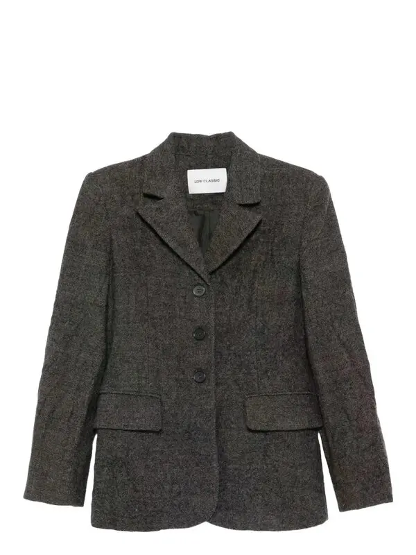 LOW CLASSIC Single-breasted Wool Blazer - Grey
