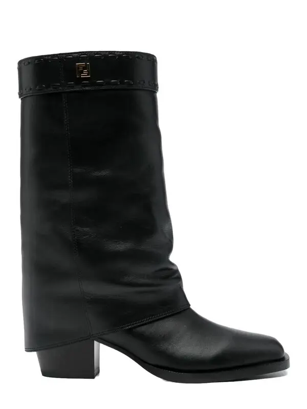 Fendi Leather Ankle Boots - Black