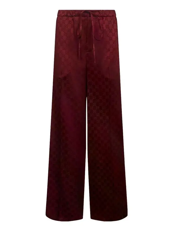 Gucci Gg Jacquard Side-stripe Trousers - Red
