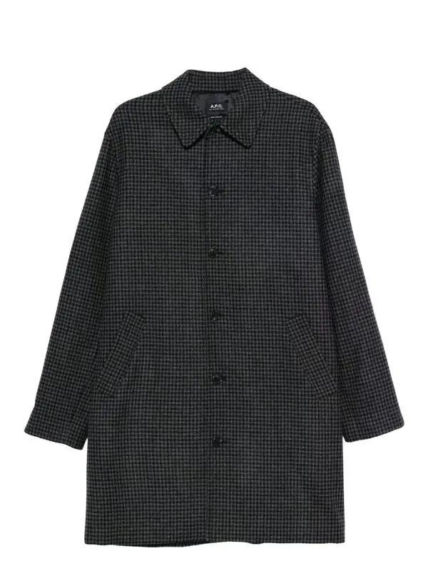 A.p.c. Houndstooth Patterned Coat - Black