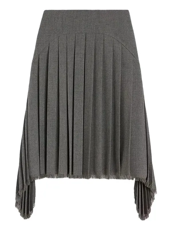 JIL SANDER Pleated Midi Skirt - Grey