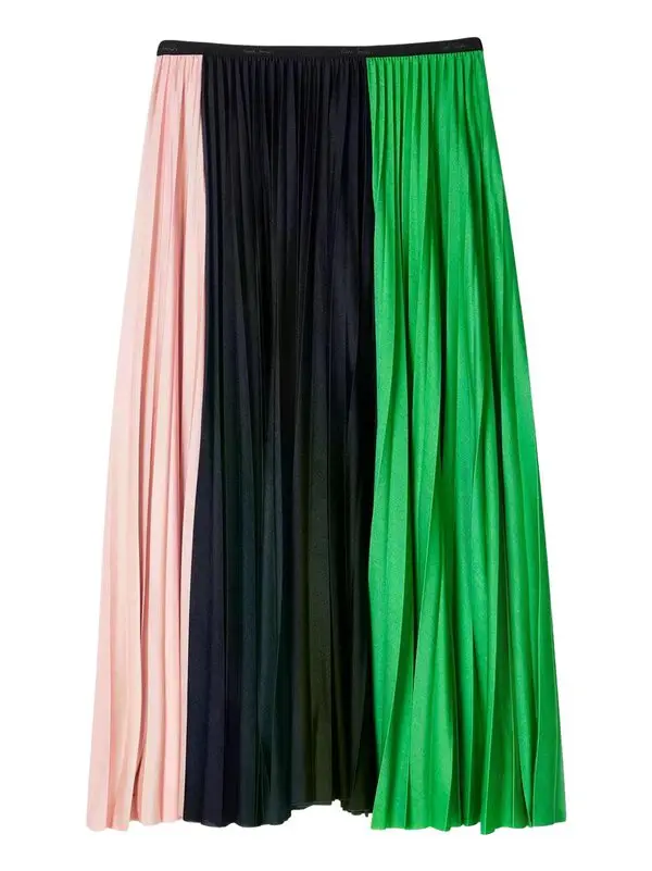 Paul Smith Pleated Panel Midi Skirt - Green