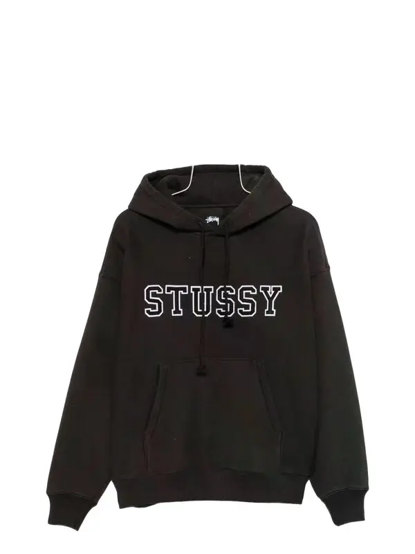 StÜssy Cotton-blend Appliqué Hoodie - Black