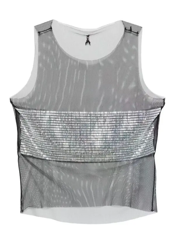 Patrizia Pepe Rhinestone-embellished Tank Top - Metallic