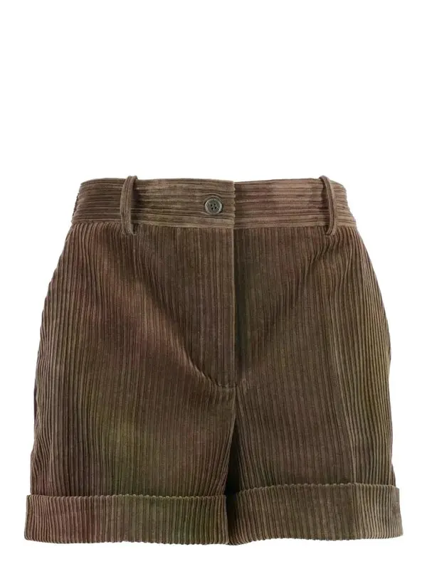 P.a.r.o.s.h Pleated Corduroy Shorts - Brown