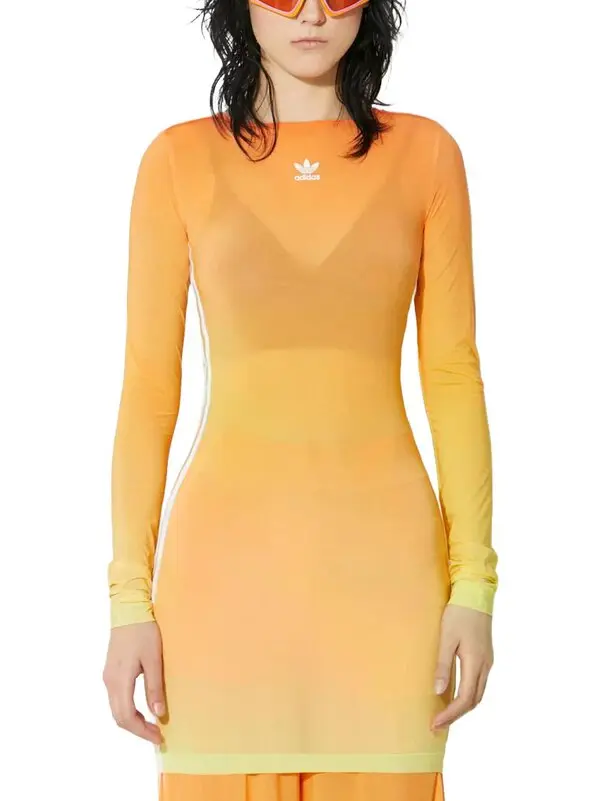 Adidas Ombré Three-stripe Dress - Orange