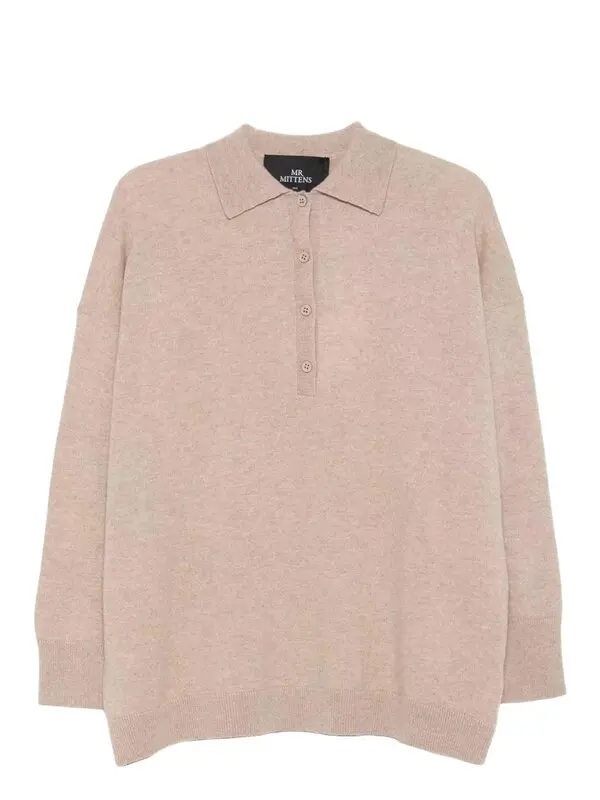 MR MITTENS Gigi Polo-neck Button Sweater - Neutrals