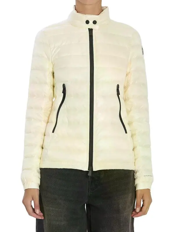 Moncler Quilted Coat With Snap-buttoned Collar - White