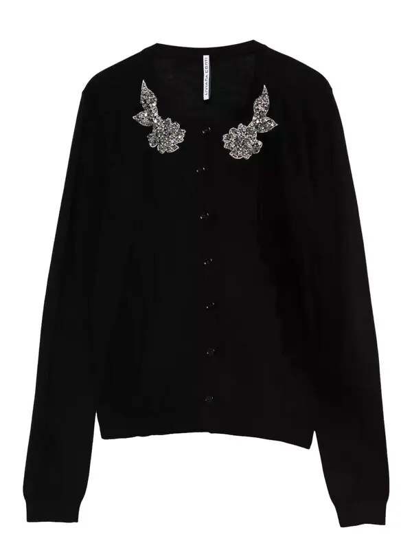 Liviana Conti Embellished Wool Cardigan - Black