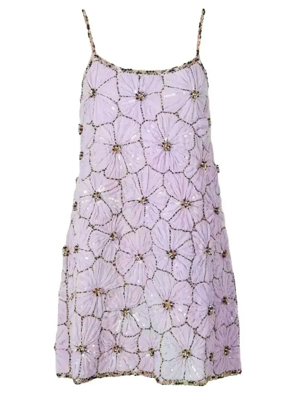 La DoubleJ Sequin-embellished Mini Dress - Purple