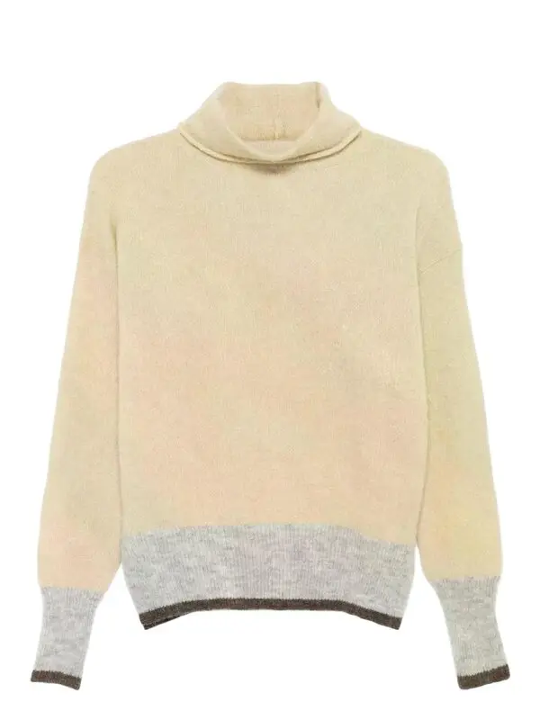 WHYCI Panelled Roll-neck Sweater - Neutrals