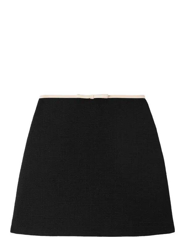 Valentino Garavani Bow-embellished Tweed Mini Skirt - Black