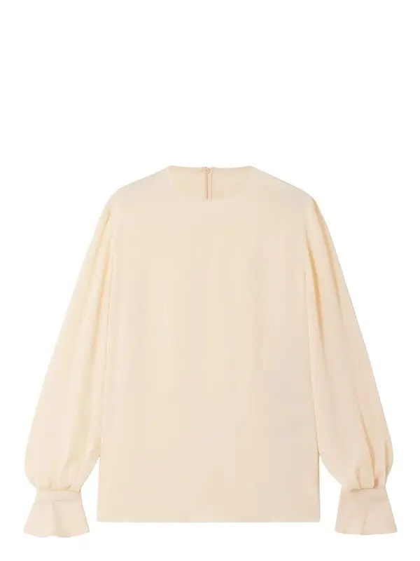 Valentino Garavani Ruffled Silk Blouse - Cream