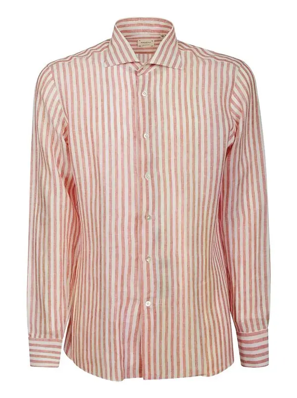 BORRIELLO NAPOLI Striped Button Shirt - Red
