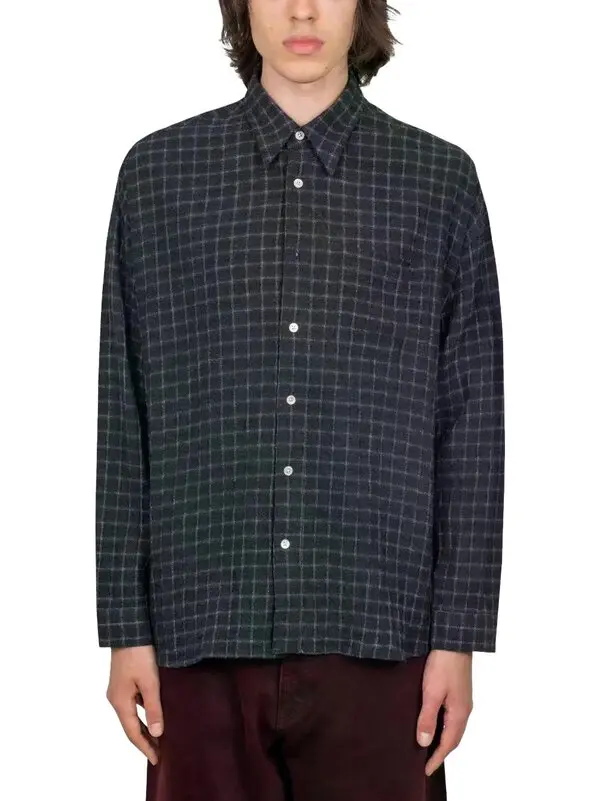 SUNFLOWER Check-print Shirt - Black