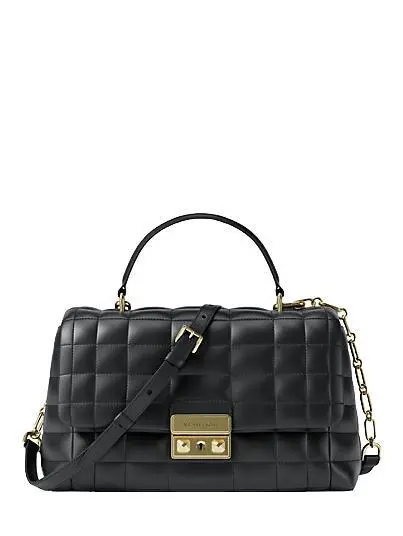 Michael Kors Tribeca Medium Quilted Leather Satchel - Black