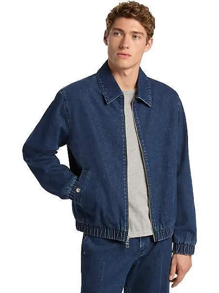 Michael Kors Stretch Denim Shirt Jacket - Blue